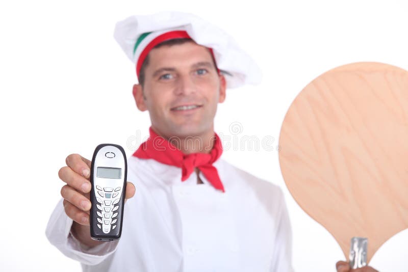 Pizza chef stock image. Image of smiling, reservation - 30470629