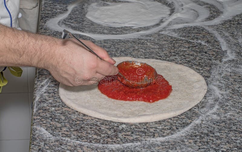 Pizza Chef Preparing His Pizzas Stock Photo - Image of freshness ...