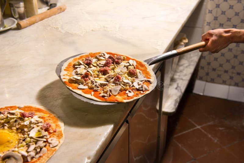 Pizza chef at work stock photo. Image of margherita, flour - 39476036