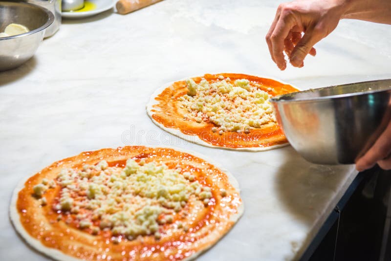 Pizza chef at work stock image. Image of margherita, bread - 39475631
