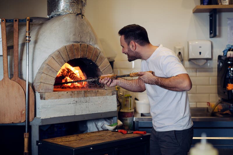 Pizza Chef Working in the Kitchen Stock Image - Image of chef, hotel ...