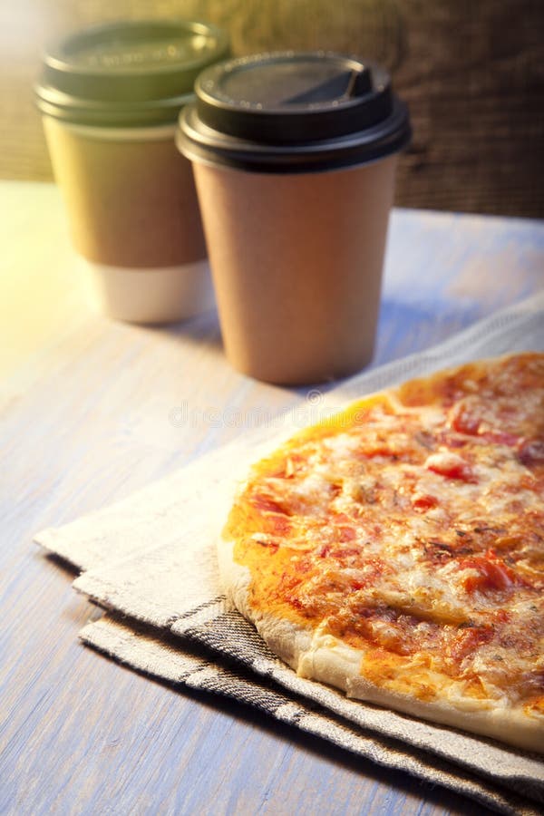 Pizza coffee and book stock image. Image of food, chocolate - 37000797