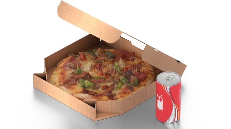 Pizza and Cold Drink in Box Stock Image - Image of unhealthy, fast ...
