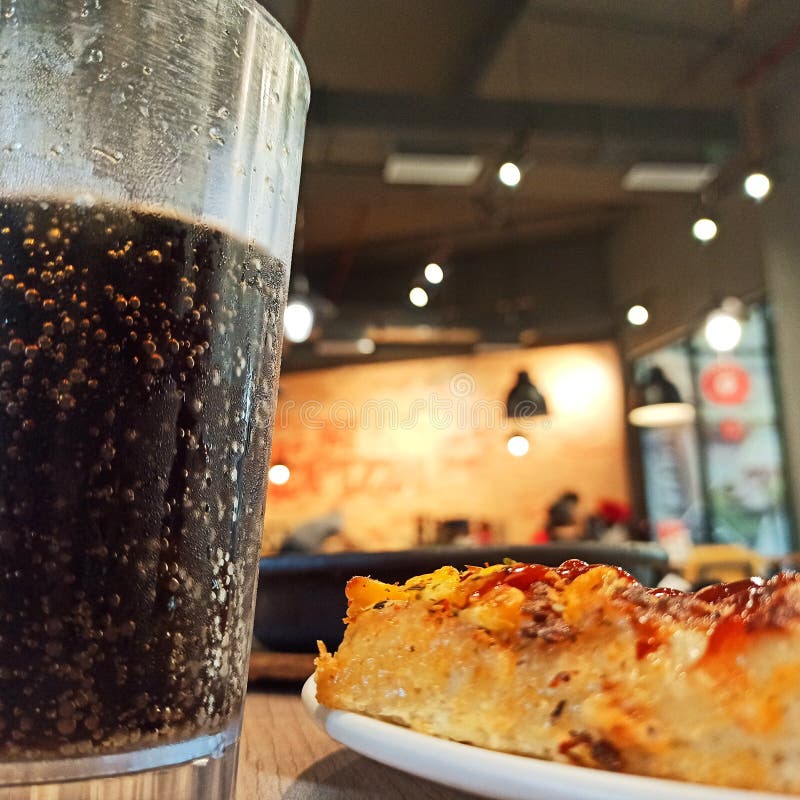 Pizza with Cold Drink Combination Stock Image - Image of combination ...