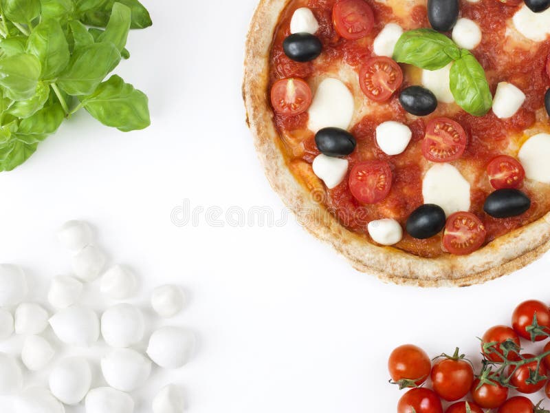 Pizza with Colours of Italian Flag Stock Image - Image of mozzarella ...