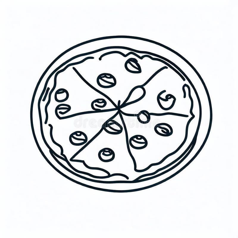 Pizza Contour Drawing Color Game Stock Illustration - Illustration of ...