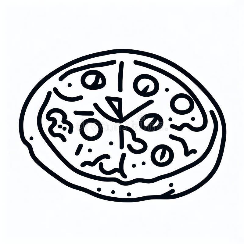 Pizza Contour Drawing Color Game Stock Illustration - Illustration of ...