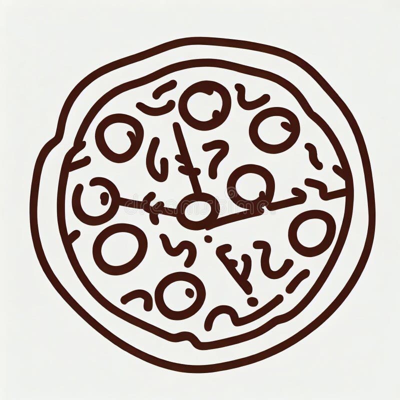 Pizza Contour Drawing Color Game Stock Illustration - Illustration of ...