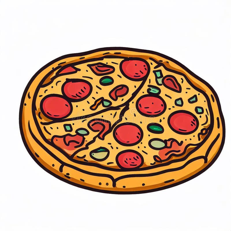 Pizza Contour Drawing Color Game Stock Illustration - Illustration of ...