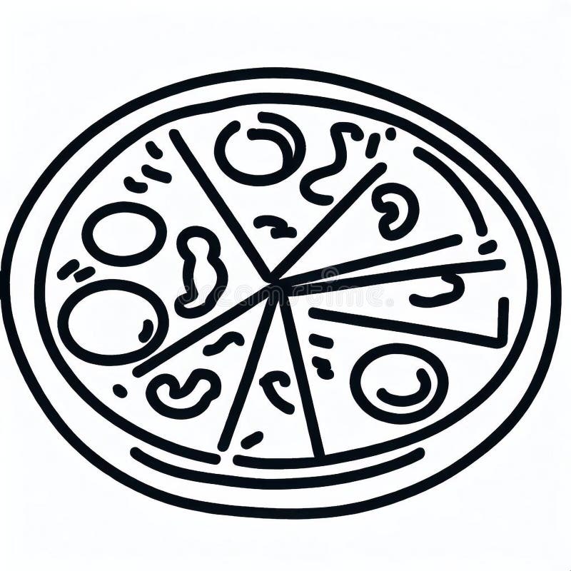 Pizza Contour Drawing Color Game Stock Illustration - Illustration of ...