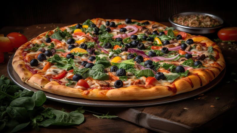 Pizza with Contrasting Colors and Textures, a Delectable Feast for the ...