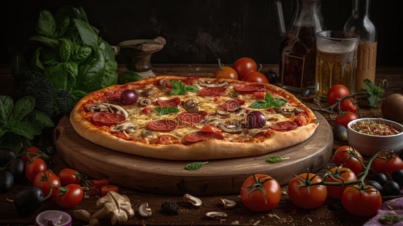 Pizza with Contrasting Colors and Textures, a Delectable Feast for the ...