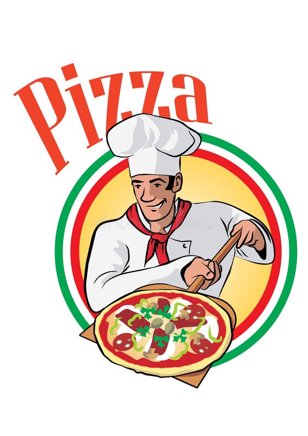 Pizza Cook stock vector. Illustration of sauce, food - 29328566