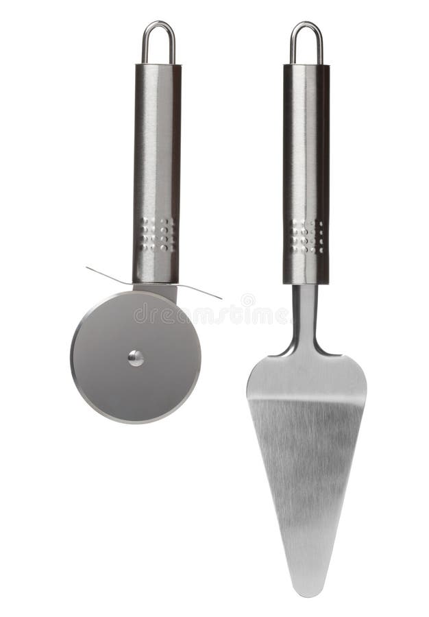 Pizza Cutter and Lifter Isolated Stock Photo - Image of circle, slice ...