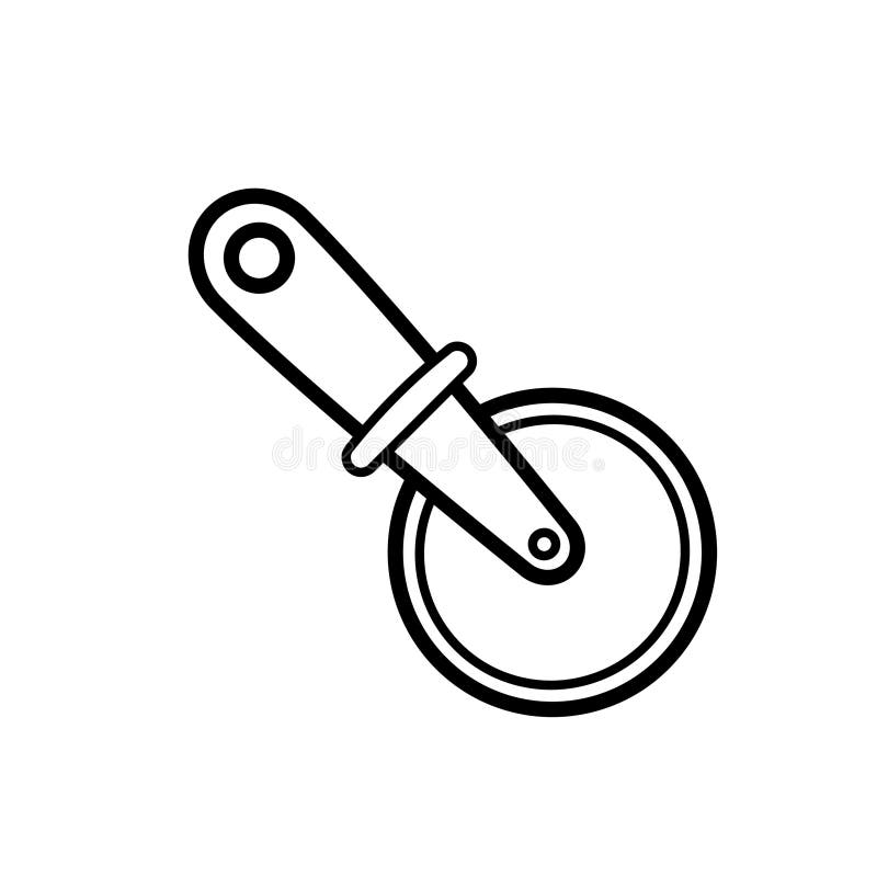 Pizza cutter - vector icon stock illustration. Illustration of knife ...