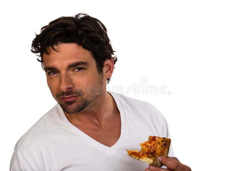 Pizza Delivery Man with a Pizza Stock Image - Image of expression, mens ...