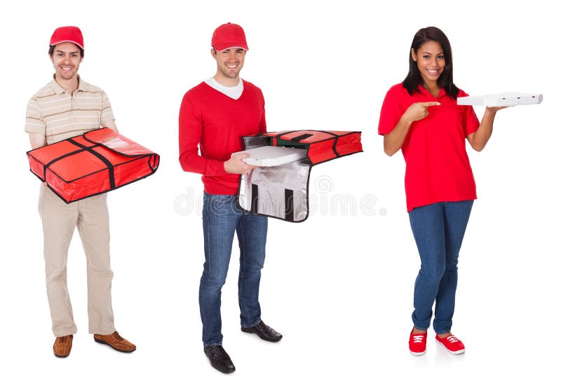 Group of Delivery People with Boxes Stock Image - Image of cargo, carry ...