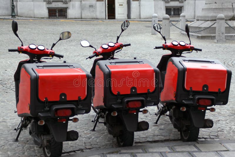 Pizza delivery scooters stock image. Image of transport - 11486635