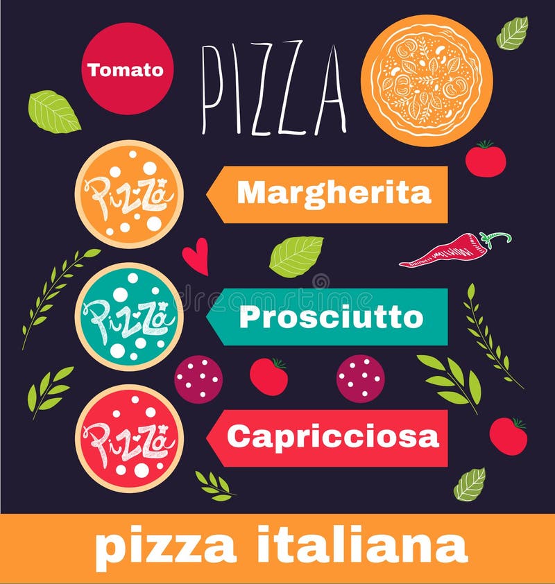 Pizza design menu template stock vector. Illustration of label - 51246953