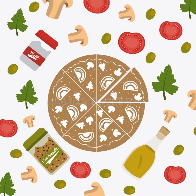 Pizza Design, Vector Illustration. Stock Vector - Illustration of food ...