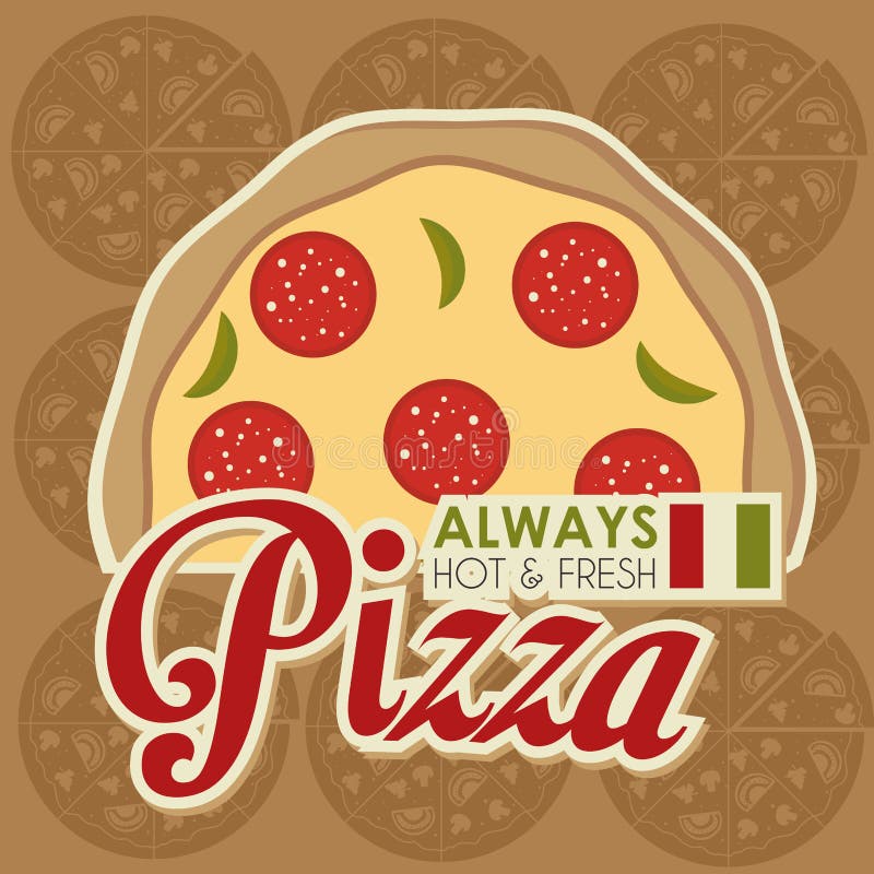 Pizza Design, Vector Illustration. Stock Vector - Illustration of ...