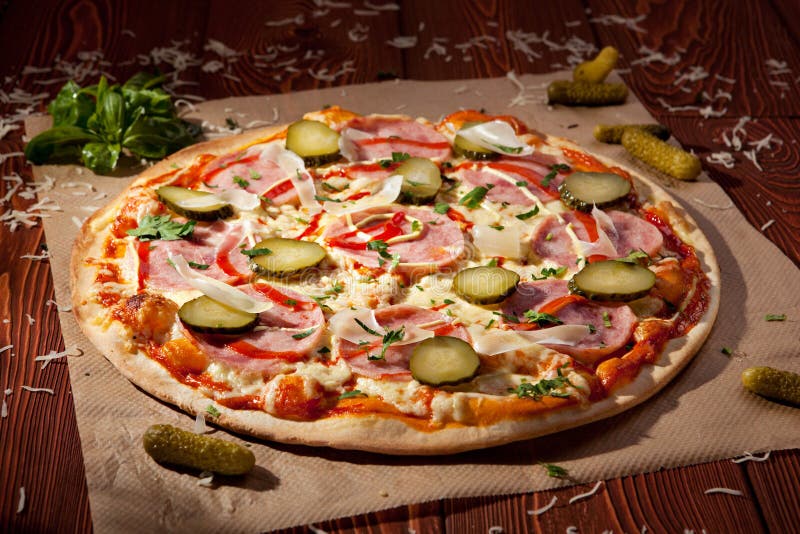 Pizza Dinner stock image. Image of pepperoni, board, american - 40841043