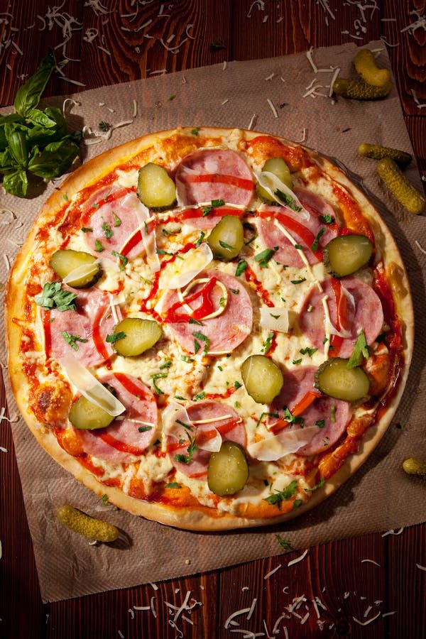 Pizza Dinner stock photo. Image of cheese, board, parchment - 40841048