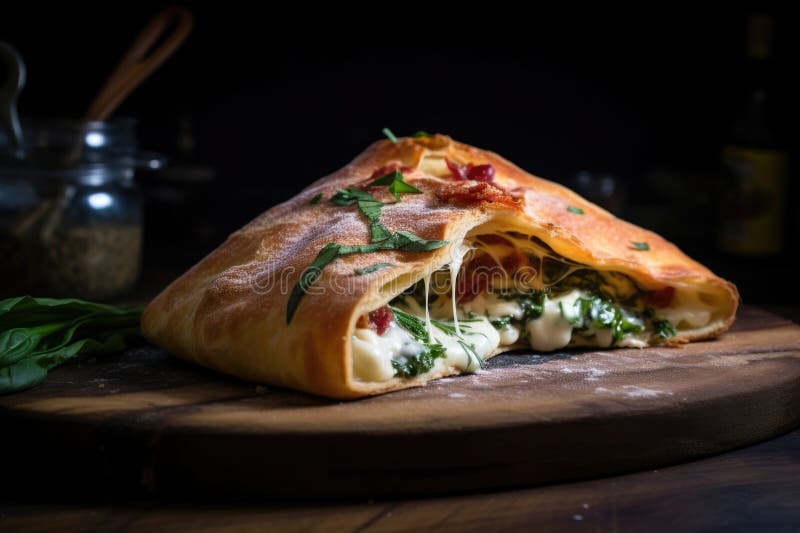 Pizza Dough Folded into Calzone Shape Stock Image - Image of dough ...