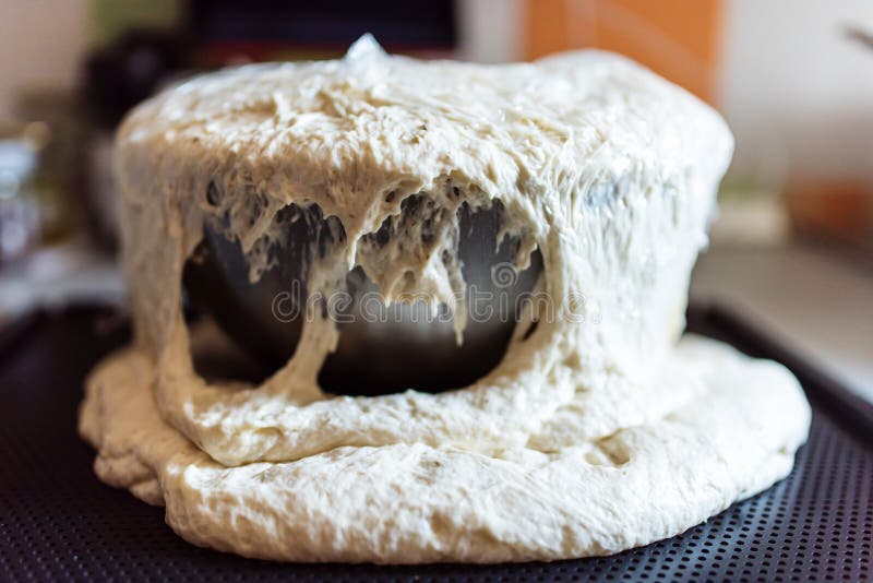 Pizza dough overspill stock image. Image of bread, mediterranean - 85218605