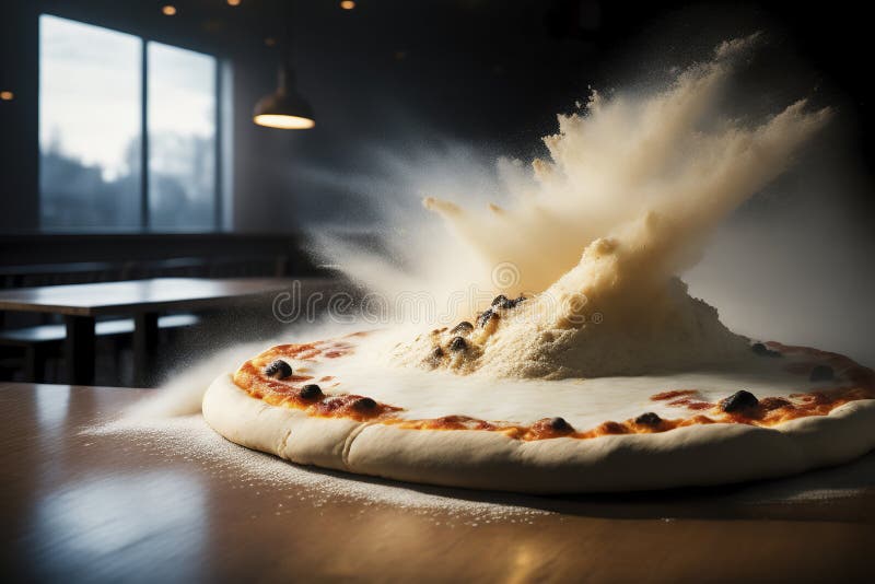 Pizza Dough in Work Process Stock Illustration - Illustration of italy ...
