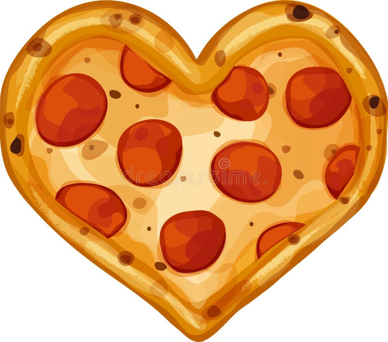 Pizza En Forma De Corazón Ilustraciones Stock, Vectores, Y Clipart ...