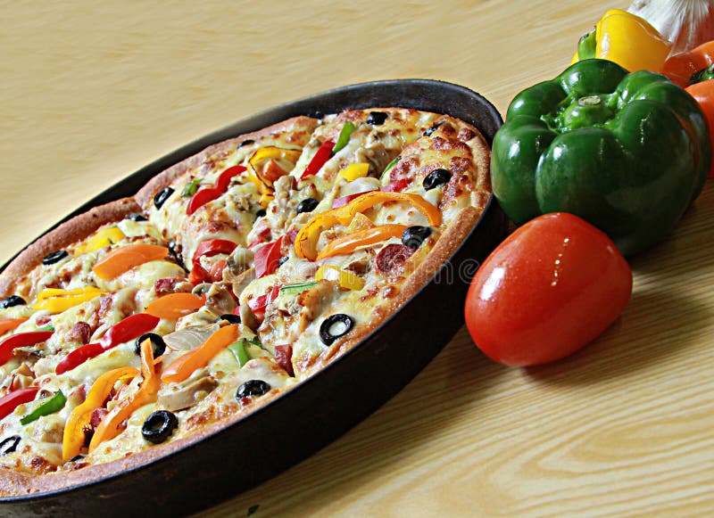 Pizza with extra toping stock image. Image of organic - 221188275