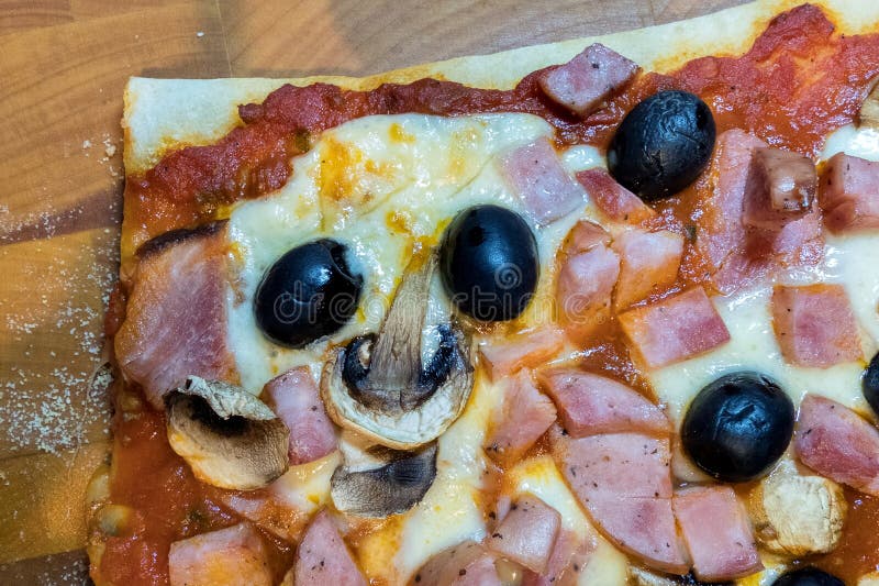 Pizza face stock image. Image of dish, meal, sausage - 298547305