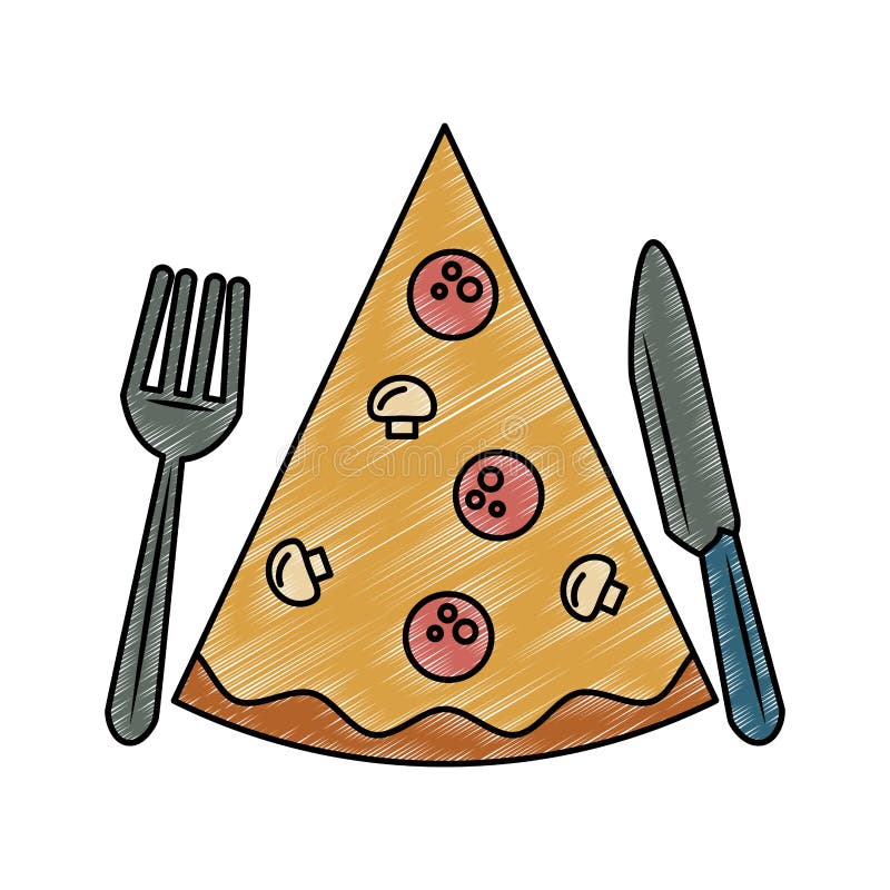 Pizza fast food scribble stock vector. Illustration of draw - 145548984