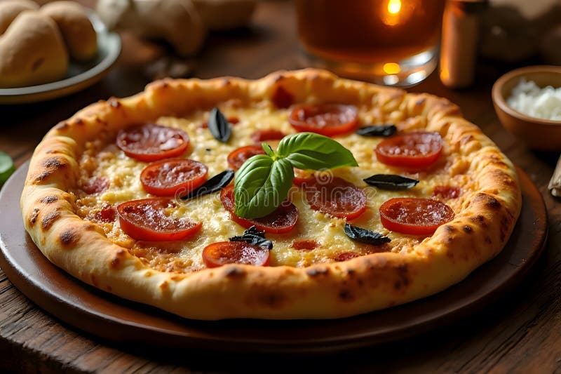 Pizza is a Flat, Round Dough Topped with Tomato Sauce and Cooked in an ...