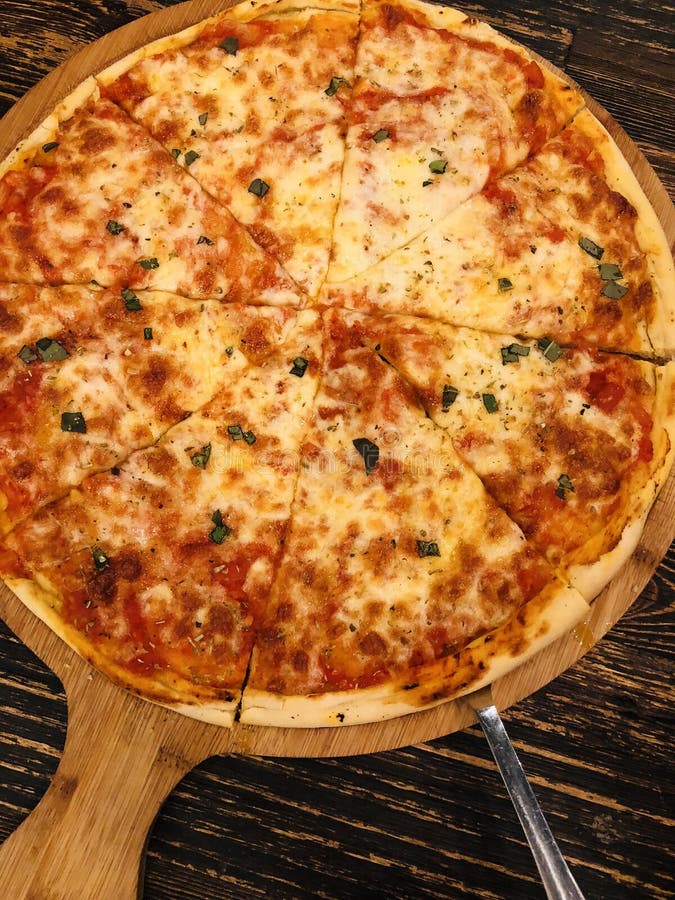 Pizza stock image. Image of food, basil, carbo, cheese - 171037865