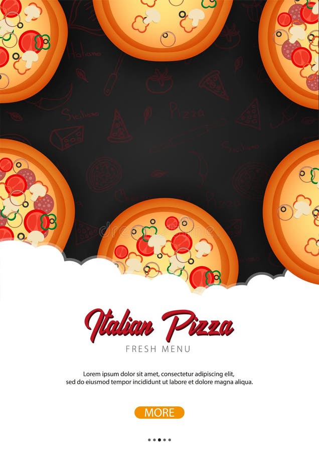 Pizza Food Menu for Restaurant and Cafe. Design Template with Hand ...