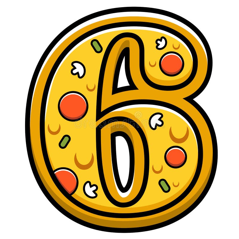 Pizza food number six stock vector. Illustration of icon - 218123918 Pizza food number six stock vector. Illustration of icon - 218123918