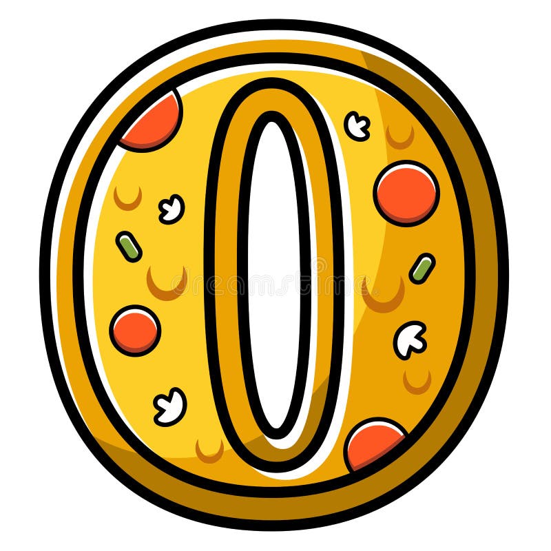 Pizza food number zero stock vector. Illustration of cheese - 218123966