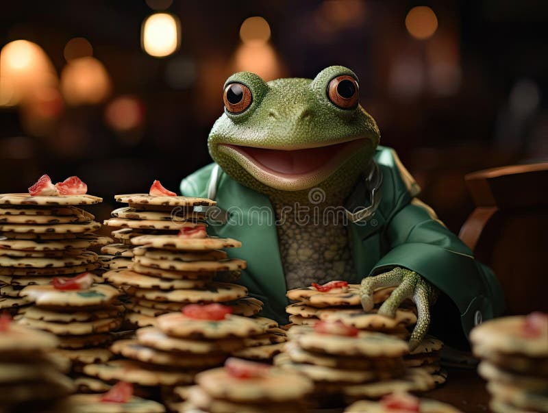 Pizza Frog Racing with Mini Box Stock Illustration - Illustration of ...