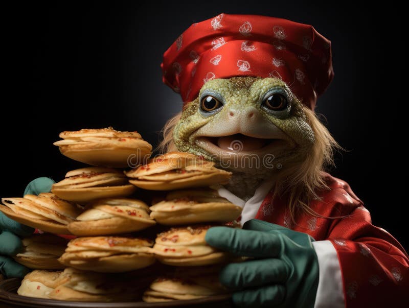 Pizza Frog Racing with Mini Box Stock Illustration - Illustration of ...