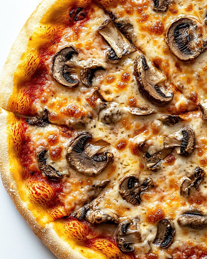 Pizza Funghi with Mushrooms Isolated on White Background. Generative Ai ...
