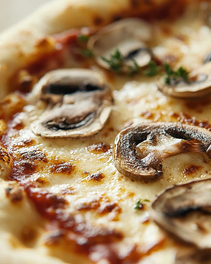 Pizza Funghi with Mushrooms Isolated on White Background. Generative Ai ...
