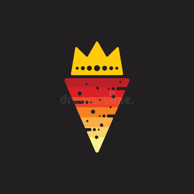 Triangle King Cheese Pizza Symbol Vector Stock Vector - Illustration of ...