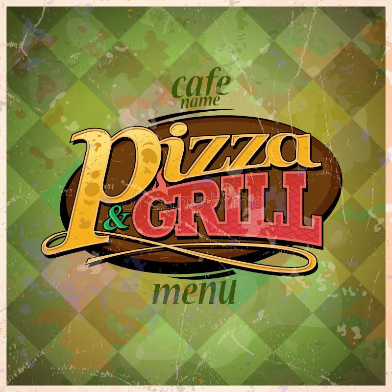 Pizza and grill menu. stock vector. Illustration of fastfood - 56598840