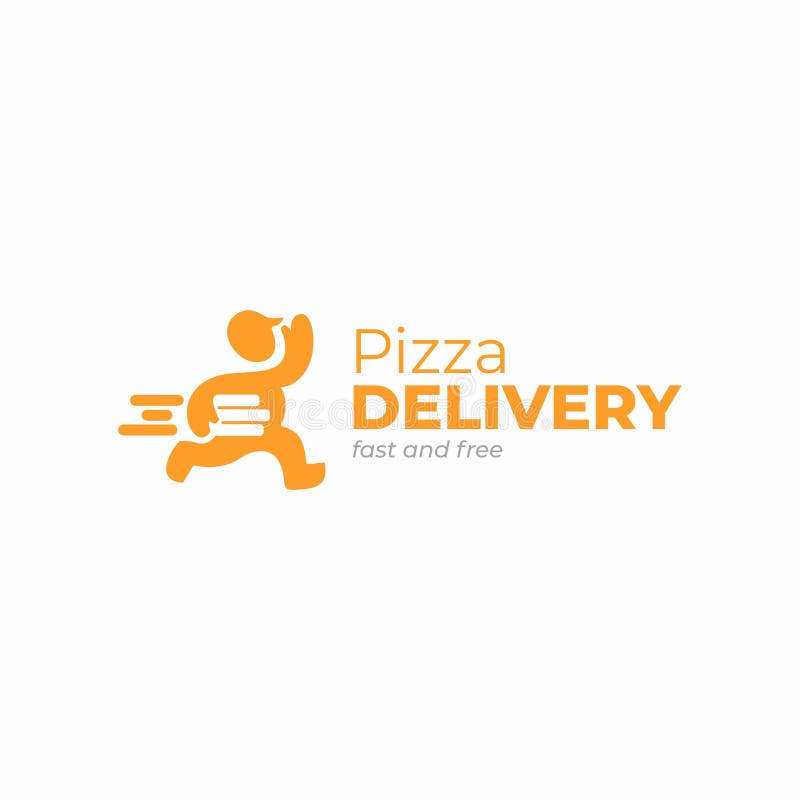 Delivery Logo Template. Delivery Man Holding Pizza Boxes Icon Stock ...