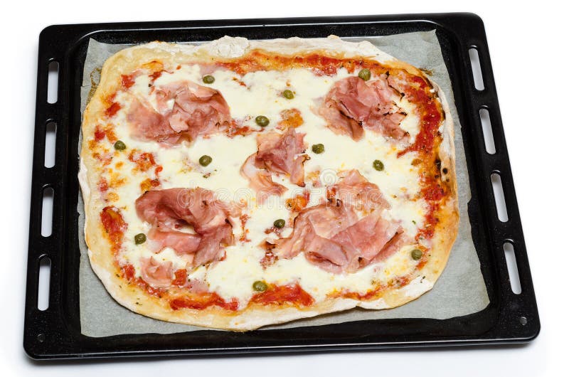 Pizza ham stock image. Image of topped, ingredient, cheese - 29609323