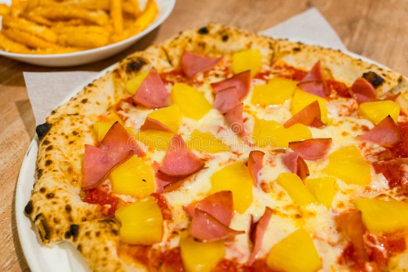 Pizza with ham stock photo. Image of snack, meal, table - 322131500