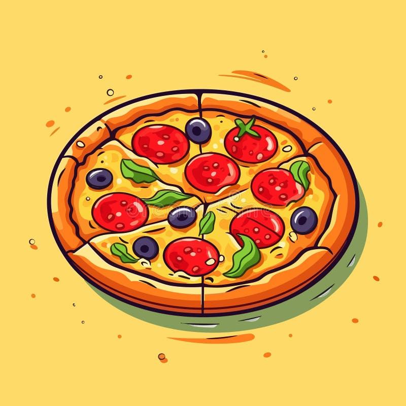 Pizza Hand-drawn Illustration. Italian Pizza. Vector Doodle Style ...