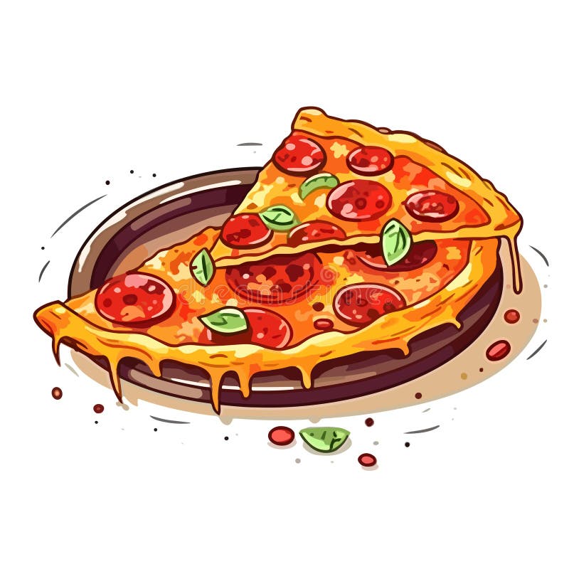Pizza Hand-drawn Illustration. Italian Pizza. Vector Doodle Style ...